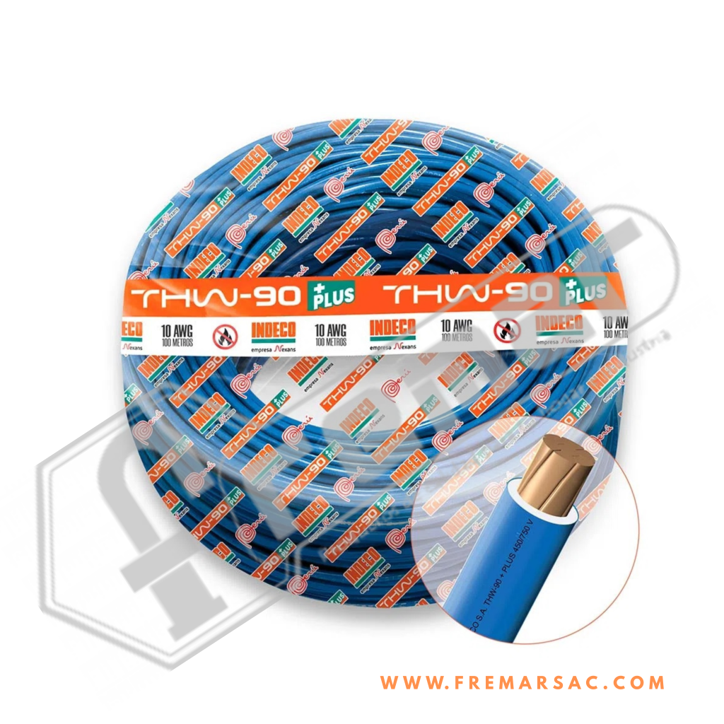 CABLE INDECO THW, 14 AWG – AZUL X 100MT – FREMAR